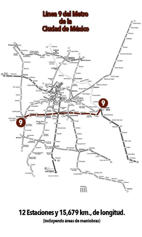 Línea 9 del Metro de la CdMX. - Mexico Real